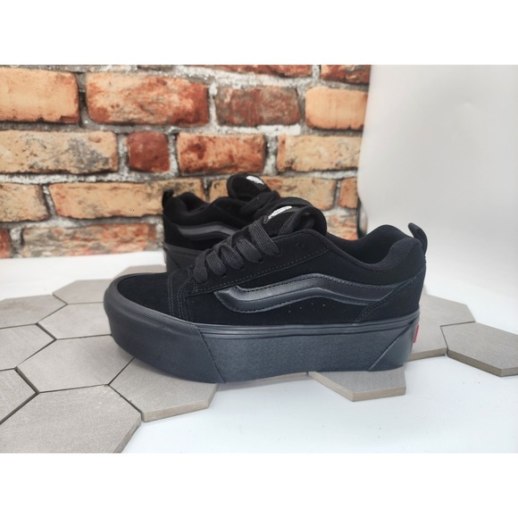 Vans | Shoes | New Vans Knu Skool Stack In Triple Black Women Sz 75 Rare Platform Lift | Poshmark